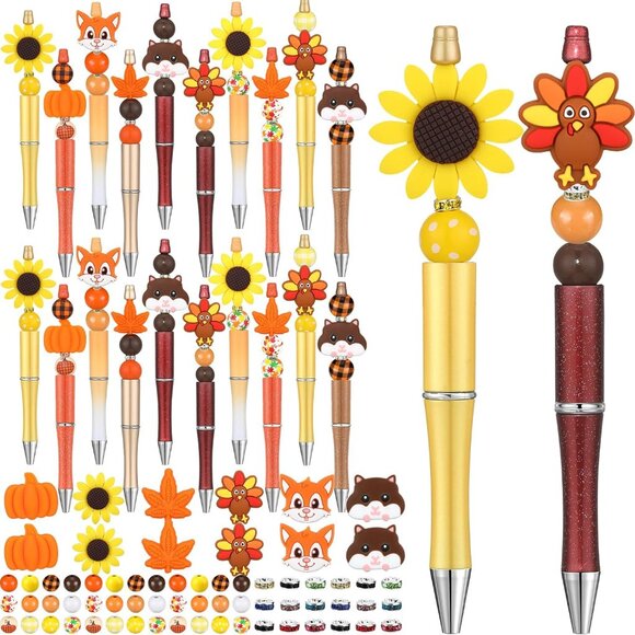 Other | 36 Sets Thanksgiving Beadable Pens Kits Fall Bead Pens Bulk ...